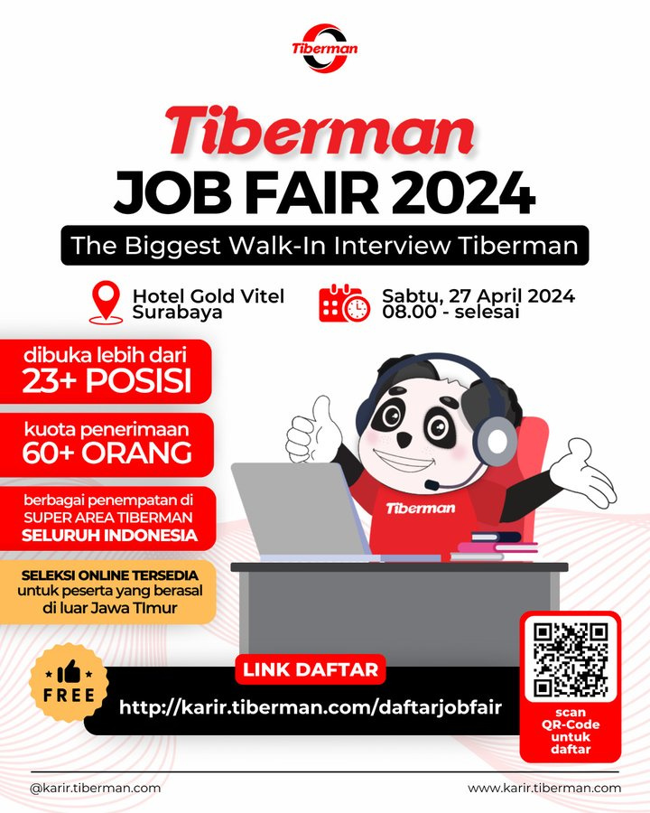 Tiberman Job Fair Surabaya 27 Apr 2024 | PT Tiga Berlian Mandiri