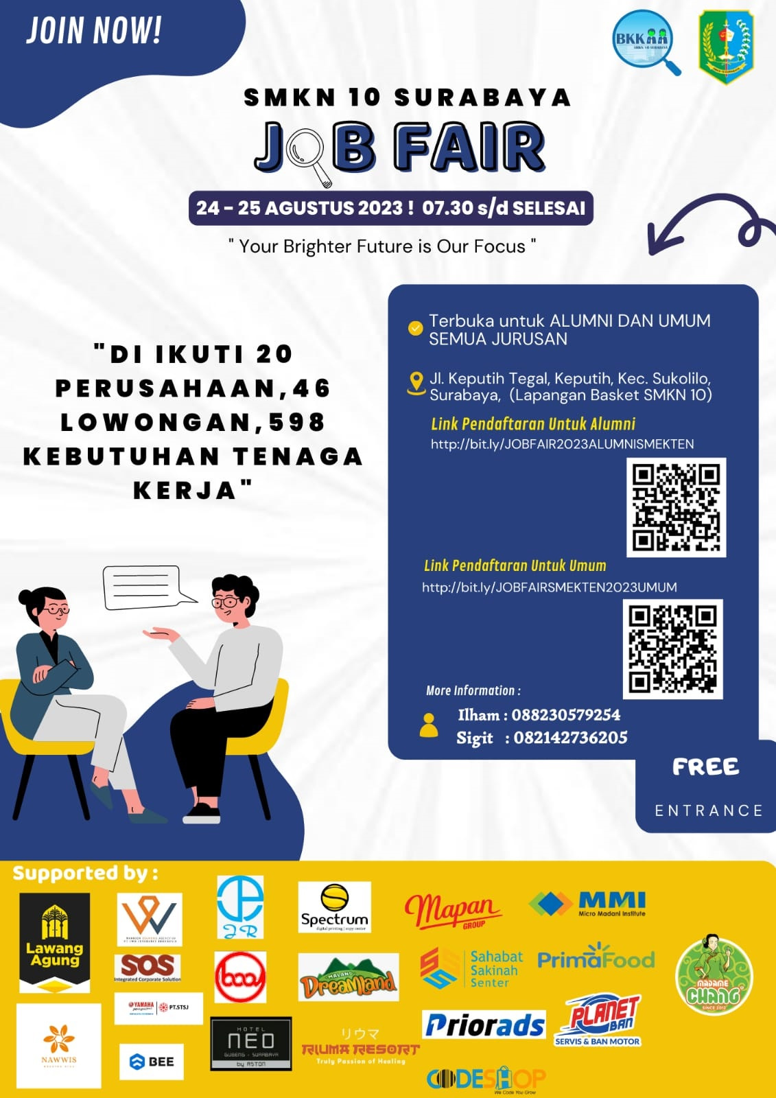 Job Fair SMKN 10 Surabaya 24-25 Agt 2023 | SMKN 10 Surabaya