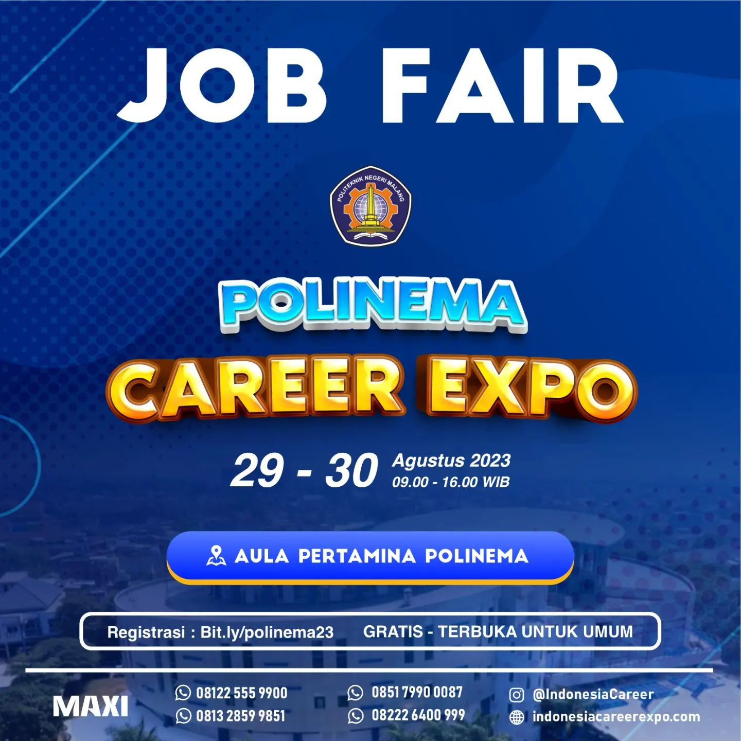 Polinema Career Expo Malang 29-30 Agt 2023 | Politeknik Negeri Malang