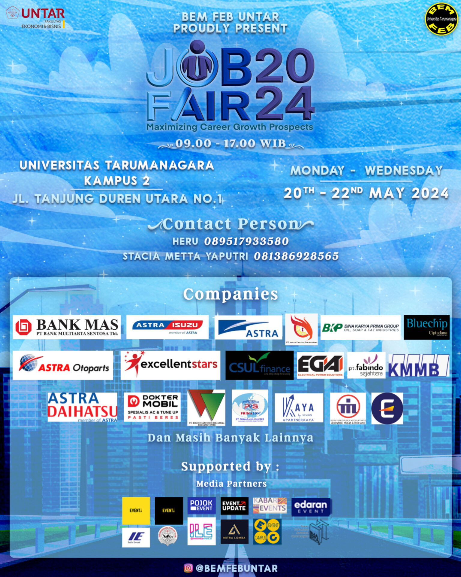 Job Fair BEM FEB UNTAR 2024 Jakarta 20-22 Mei 2024 | BEM FEB UNTAR