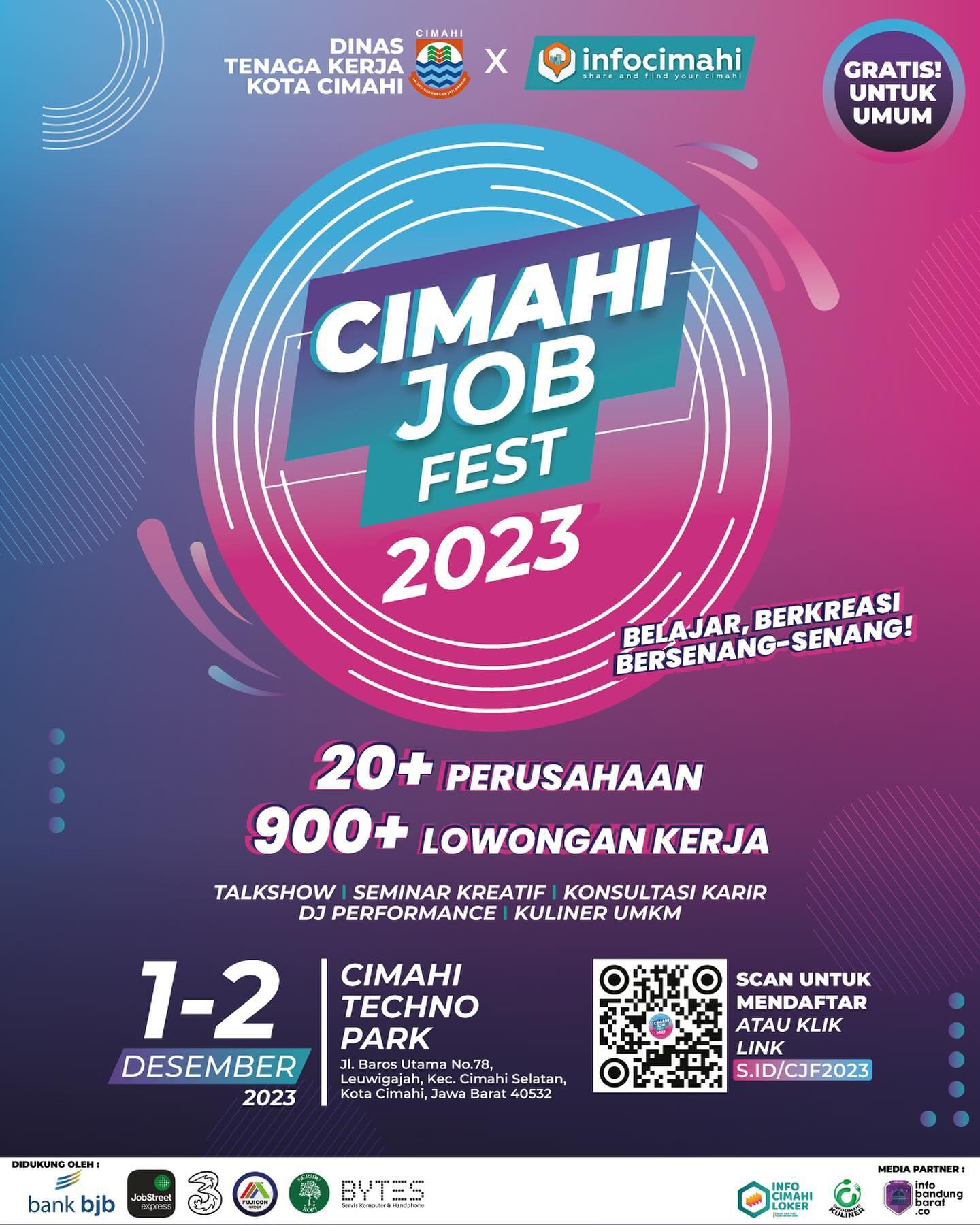 Cimahi Job Fest 2023 01-02 Des 2023 | DISNAKER