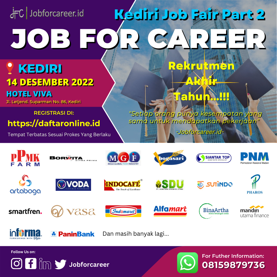 Kediri Job Fair Part 2 14 Des 2022 | JobForCareer