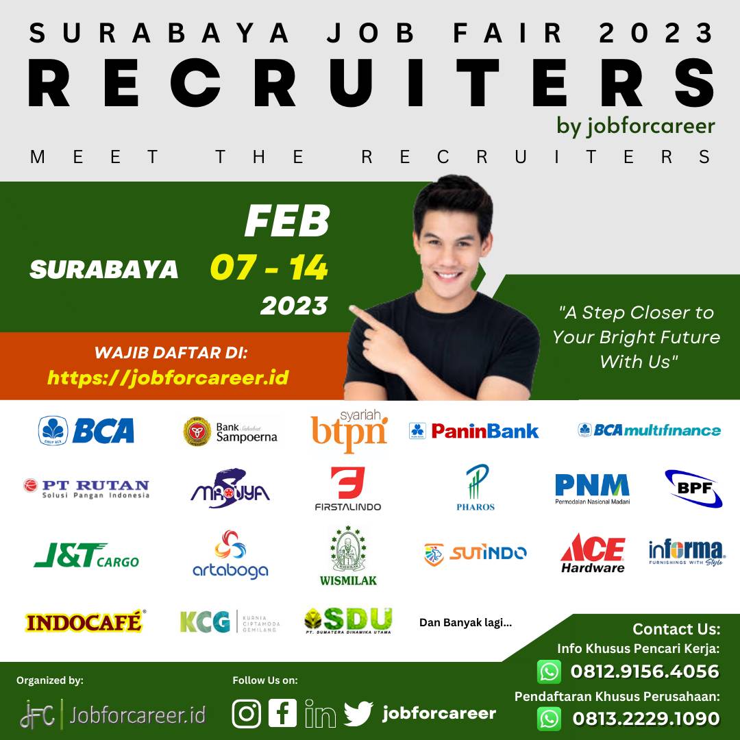 Surabaya Job Fair 2023 07-14 Feb 2023 | JobForCareer