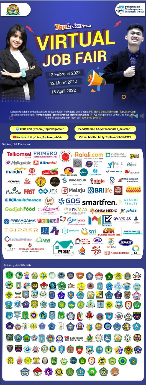 Virtual Job Fair Semarang 16 Apr 2022 | Toploker.com