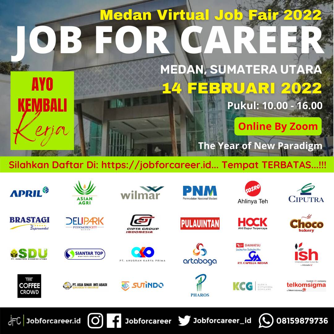 Virtual Job Fair Medan 14 Feb 2022 | JobForCareer