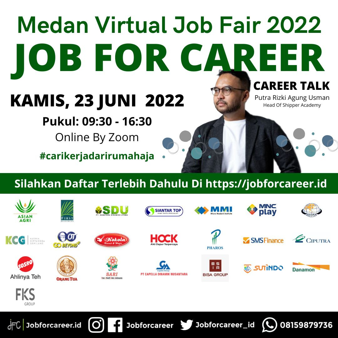 Virtual Job Fair Medan 23 Jun 2022 | JobForCareer