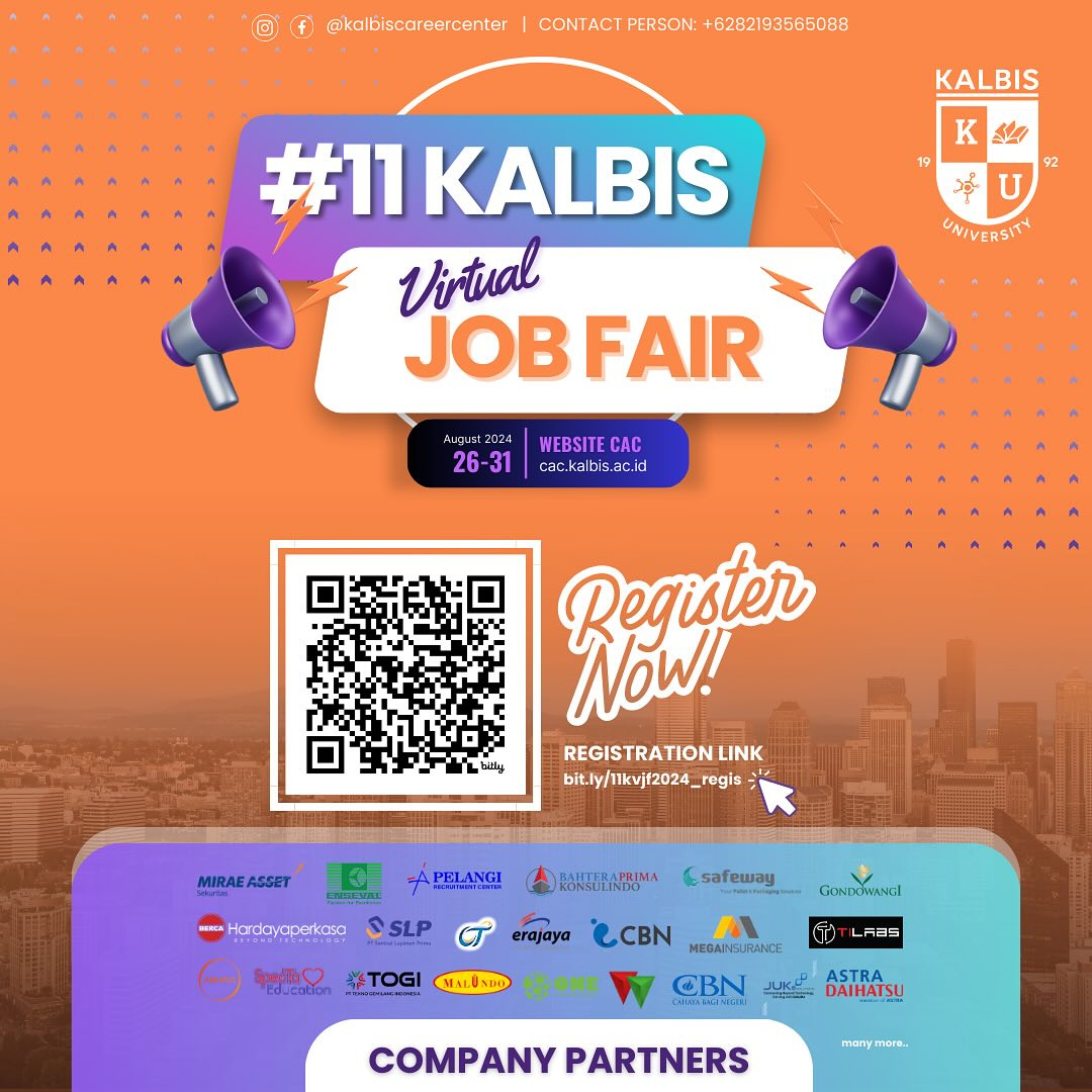 #11 KALBIS Virtual Job Fair 2024 Jakarta Timur 26-31 Agt 2024 | KALBIS ...