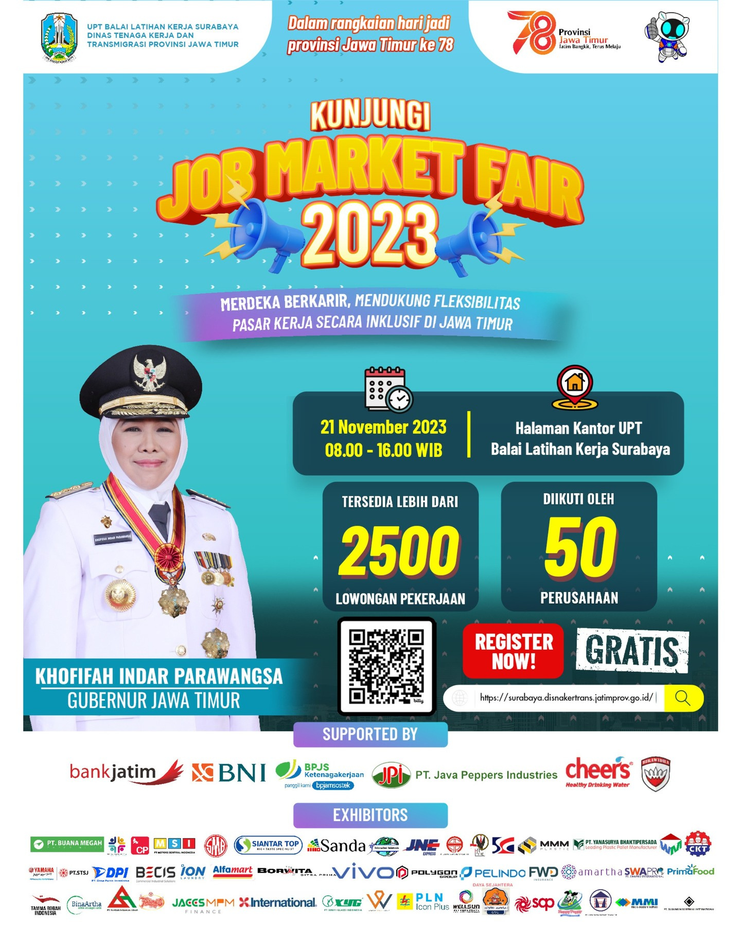 Job Market Fair 2023 Surabaya 21 Nov 2023 | DISNAKERTRANS