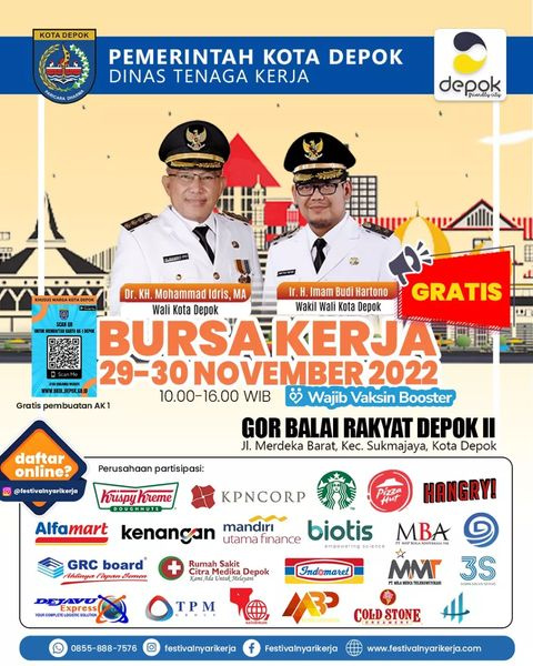 Job Fair GOR Balai Rakyat Depok II 29-30 Nov 2022 | DISNAKER