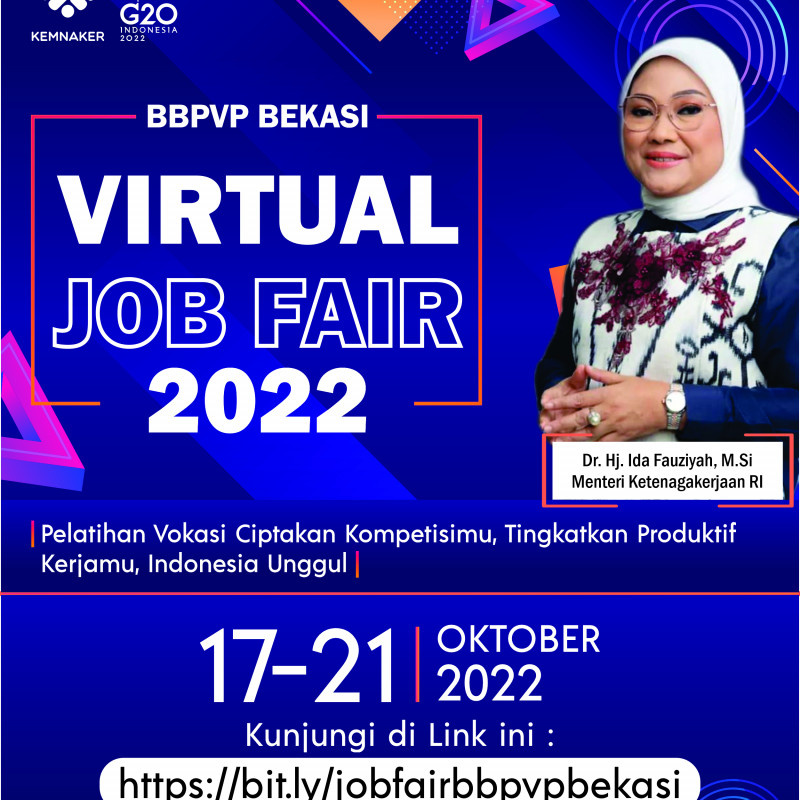 Virtual Job Fair Bekasi 17-21 Okt 2022 | BBPVP
