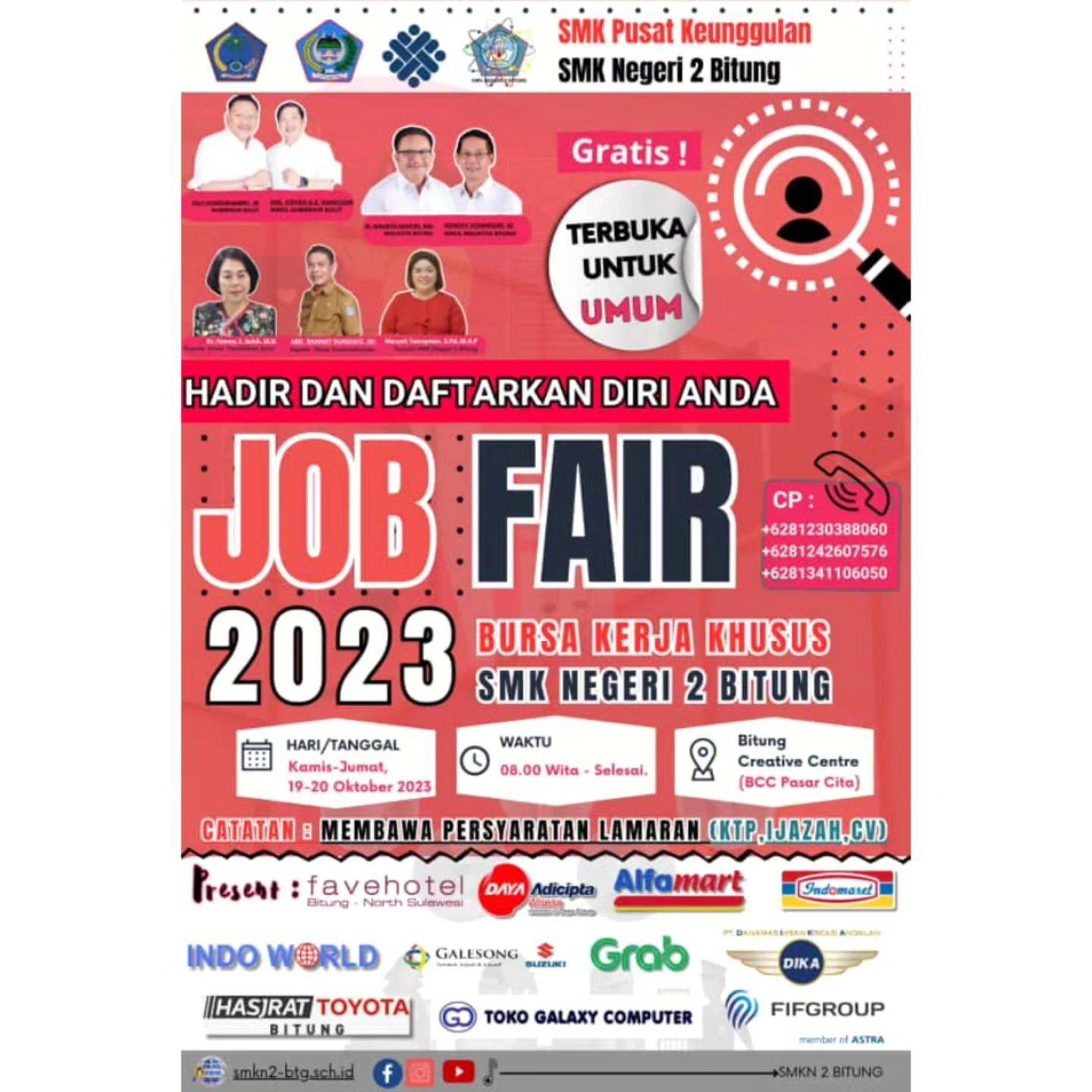 Job Fair 2023 Bitung 19-20 Okt 2023 | SMK Negeri 2 Bitung