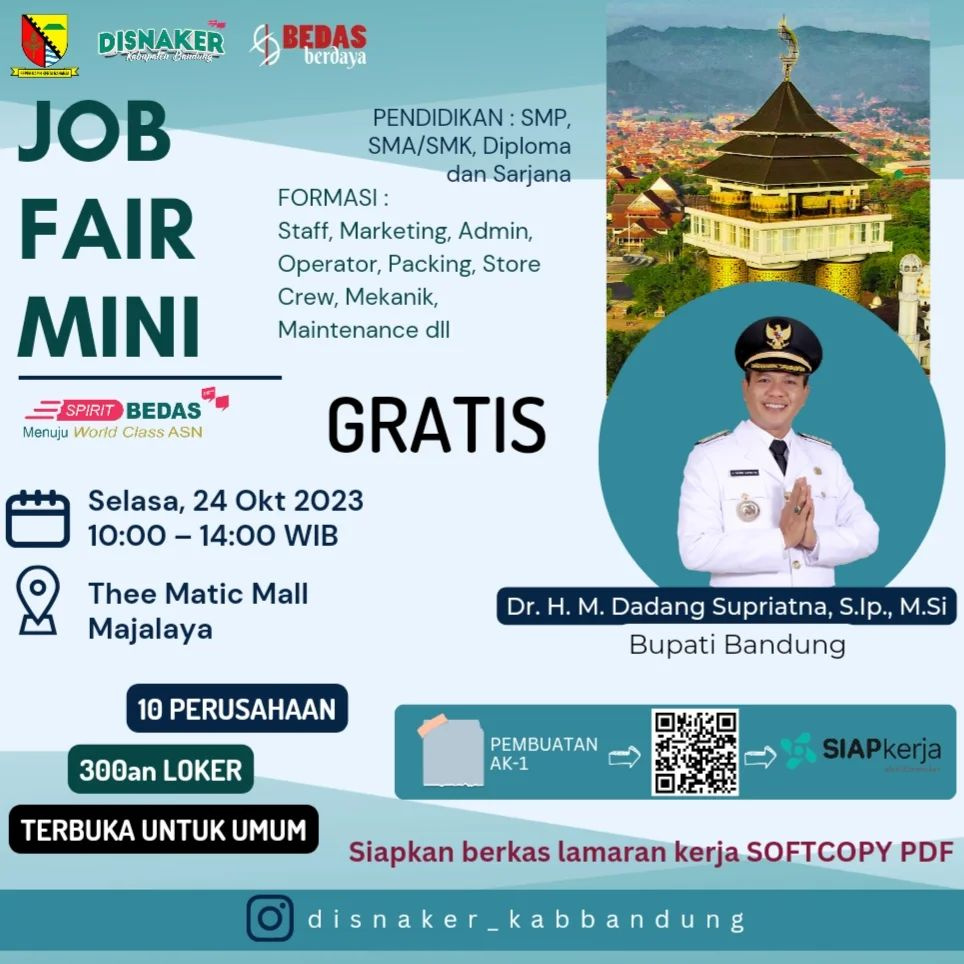 Job Fair Mini Bandung 24 Okt 2023 | DISNAKER