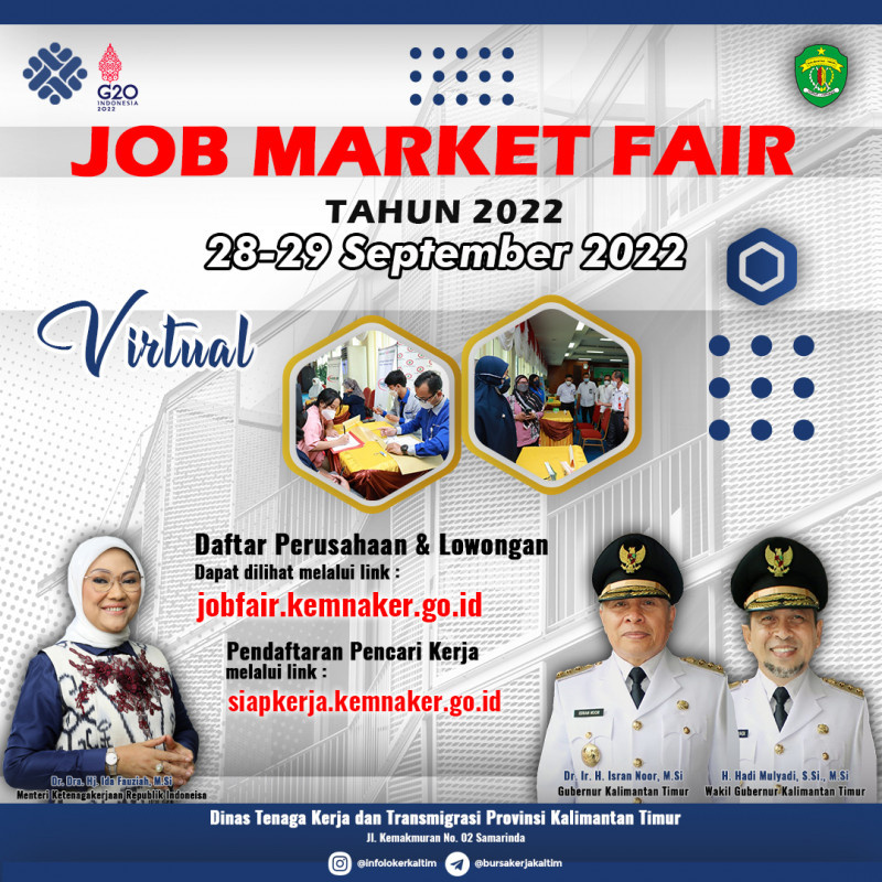 Job Fair Virtual Kalimantan Timur 28-29 Sep 2022 | DISNAKERTRANS
